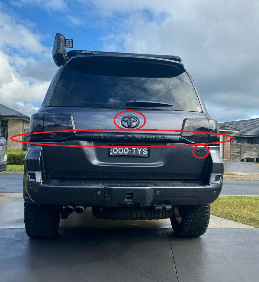 Toyota Landcruiser 200 Series (2016+) - Rear Trim & Badge Kit in Black ...